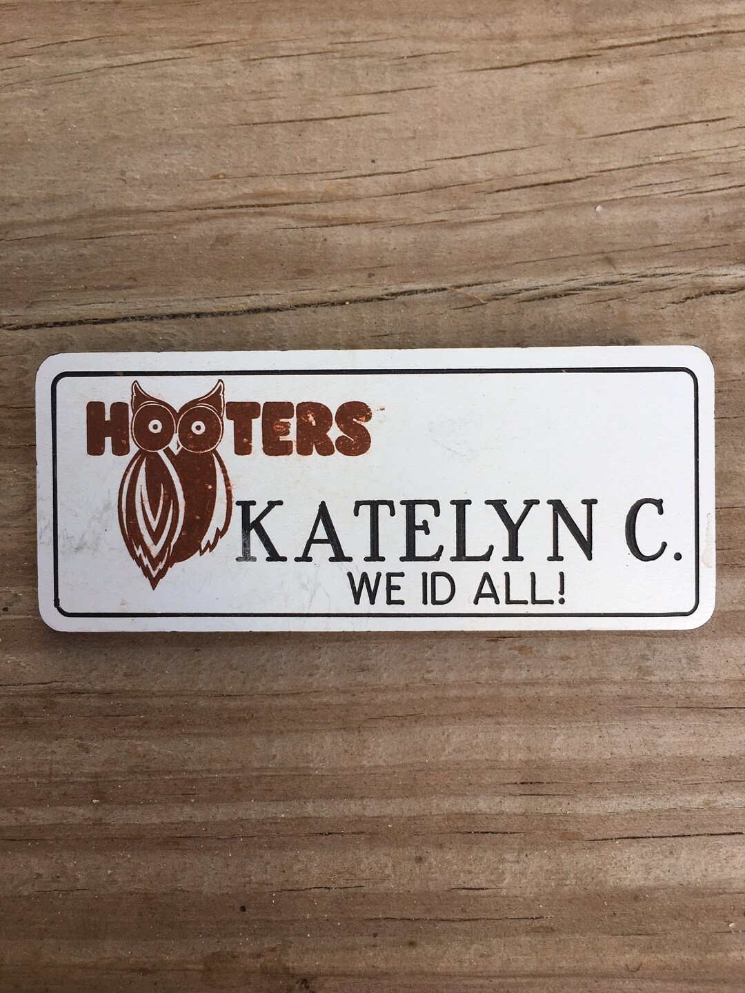 Hooters Girl Worn Uniform Name Tag “katelyn” - Etsy