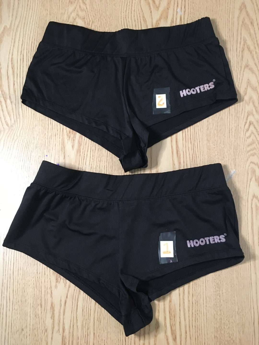 B20 Super Sexy Rare Hooters Girl Worn Uniform Cheeky Shorts Black ...