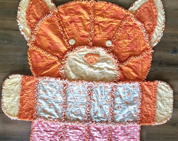 Morris the Cat Rag Quilt Orange Cat Rag Quilt Baby or Toddler Rag Quilt ...