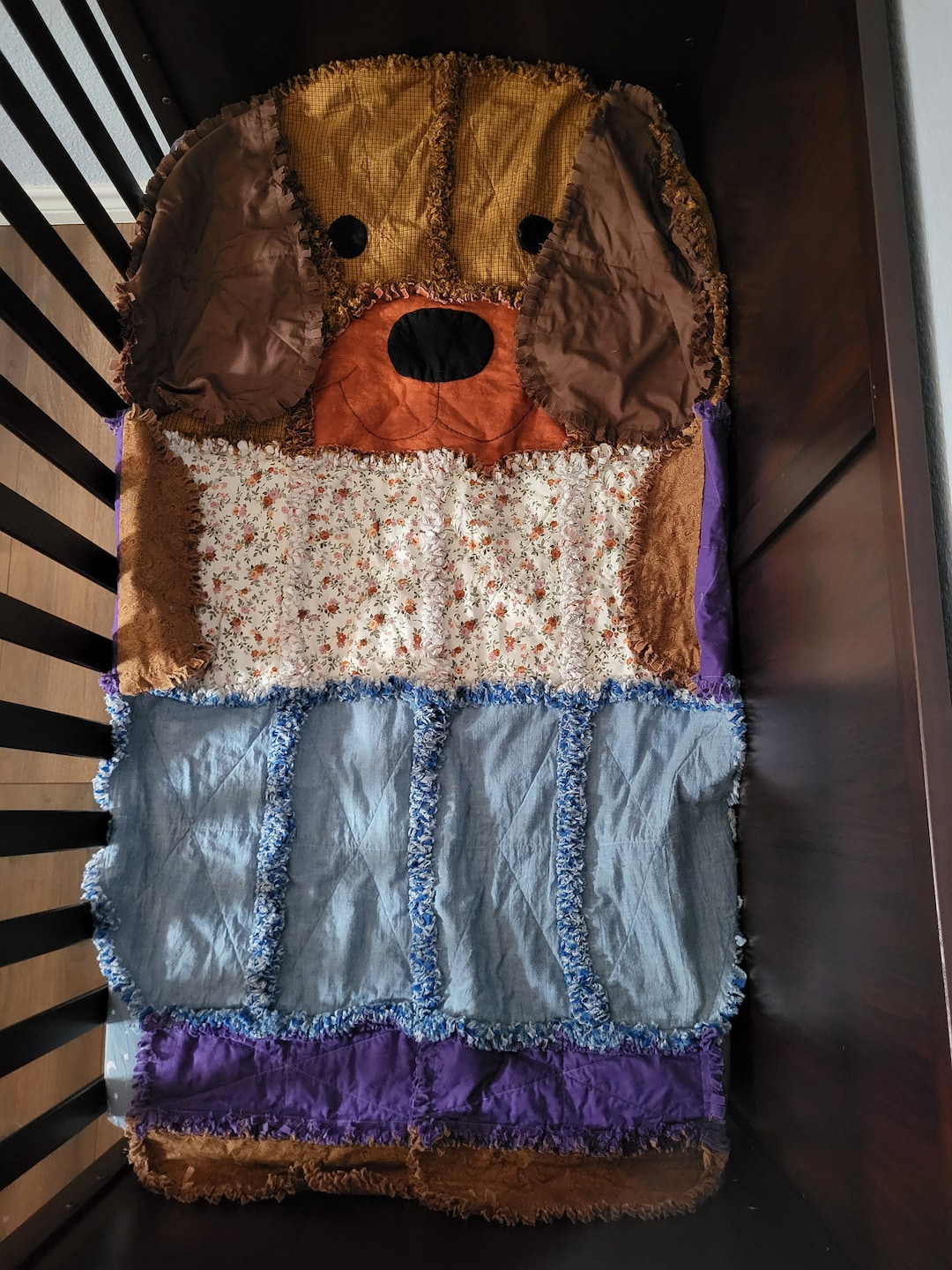 Handcrafted Dog Rag Quilt Great Gift for Babies or Toddlers Crib Size ...