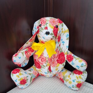 Floral Stuffed Bunny Stuffed Fabric Bunny Great for Babies Toddlers ...