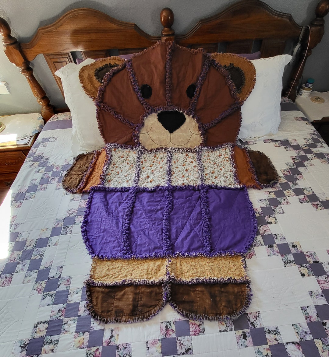 Adorable Large Bear Rag Quilt for Babies or Toddlers Gift for Babies ...