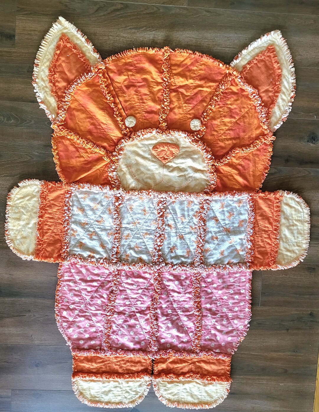 Morris the Cat Rag Quilt Orange Cat Rag Quilt Baby or Toddler Rag Quilt ...