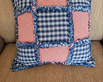 Rag Quilt Pillow - Etsy