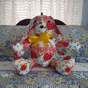 Floral Stuffed Bunny Stuffed Fabric Bunny Great for Babies Toddlers ...