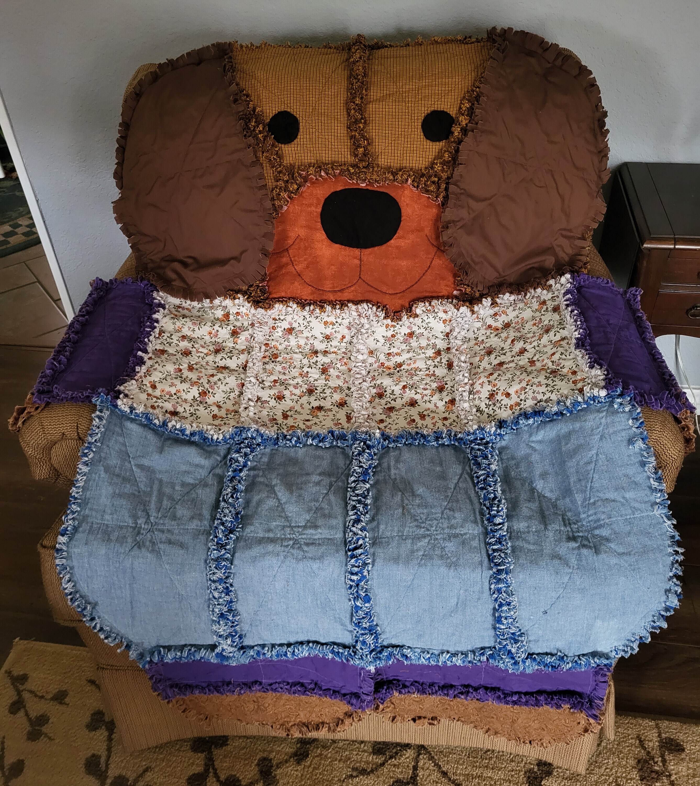 Handcrafted Dog Rag Quilt Great Gift for Babies or Toddlers Crib Size ...