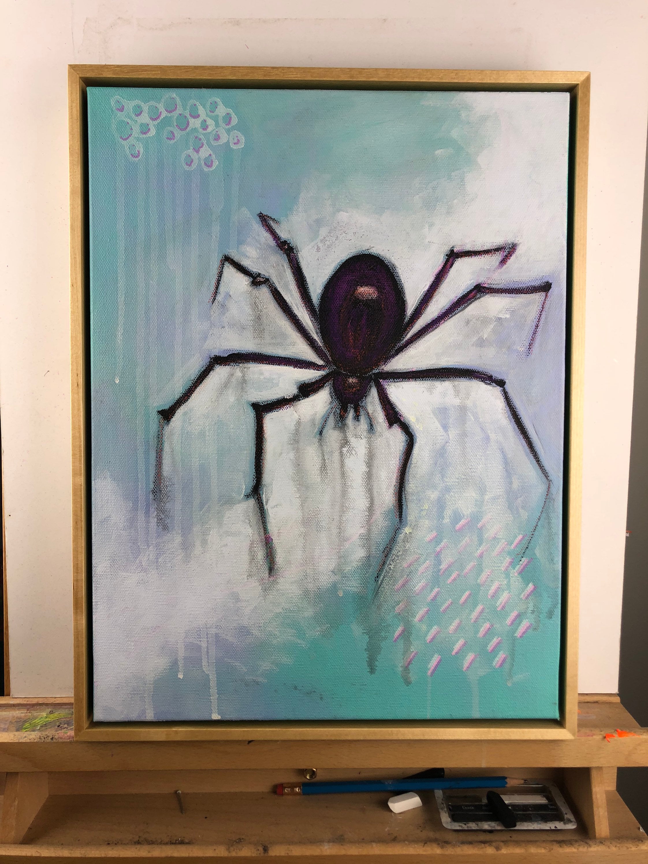 Original Spider Acrylic Painting 12 X 16 on Stretched Canvas With ...