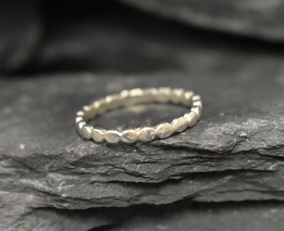 Silver Bubble Band Bubble Band Dainty Ring Stackable Ring | Etsy