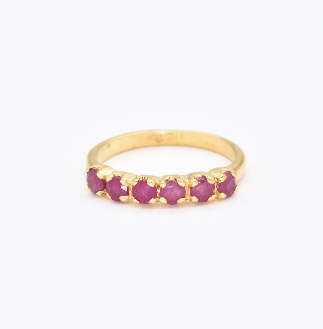 Gold Ruby Ring, Natural Ruby Ring, July Birthstone, Stackable Ring, Ruby Vintage Ring, Gold ...