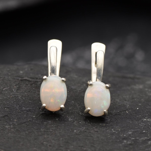 White Opal Earrings - Etsy