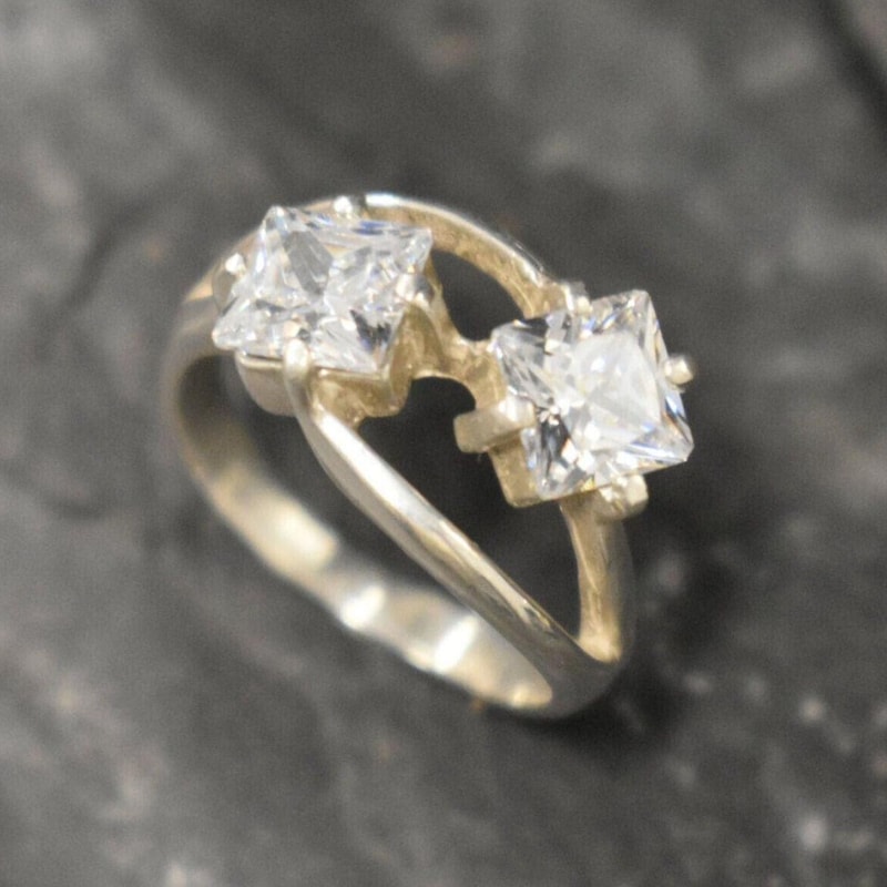 Two Stone Ring - Etsy