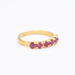 Gold Ruby Ring, Natural Ruby Ring, July Birthstone, Stackable Ring, Ruby Vintage Ring, Gold ...