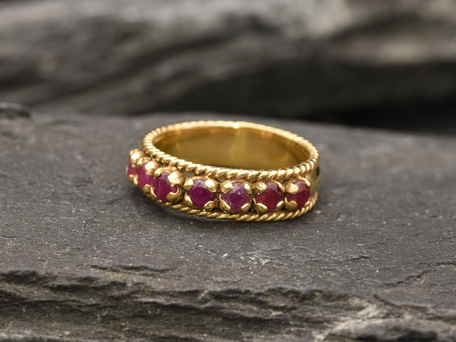 Gold Ruby Ring Stackable Gold Ring July Ring Natural Ruby | Etsy