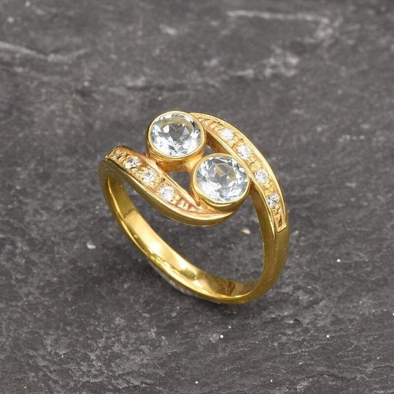 Two Stone Ring - Etsy