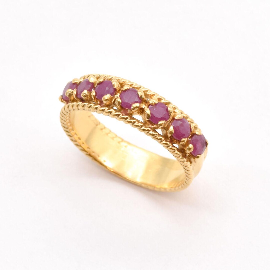 Gold Ruby Ring, Stackable Gold Ring, July Ring, Natural Ruby Ring, Red ...