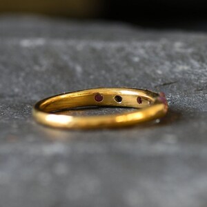 Gold Ruby Band, Natural Ruby Ring, July Birthstone, Stackable Ring, Ruby Vintage Ring, Gold ...