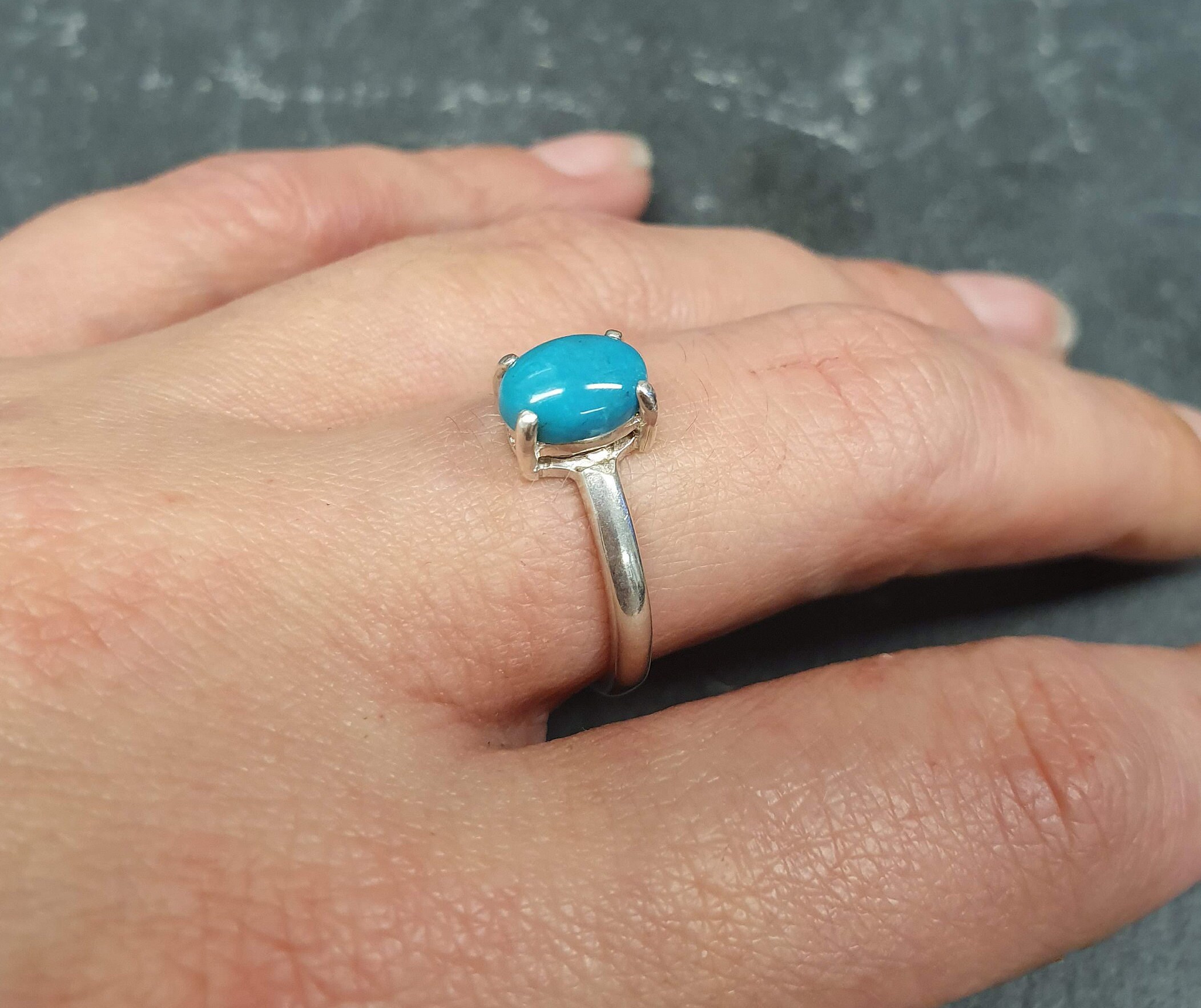 Turquoise Ring Natural Turquoise December Birthstone Blue | Etsy