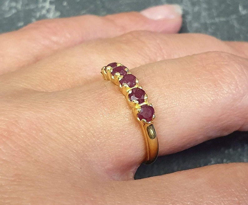 Gold Ruby Ring Natural Ruby Ring July Birthstone Stackable - Etsy