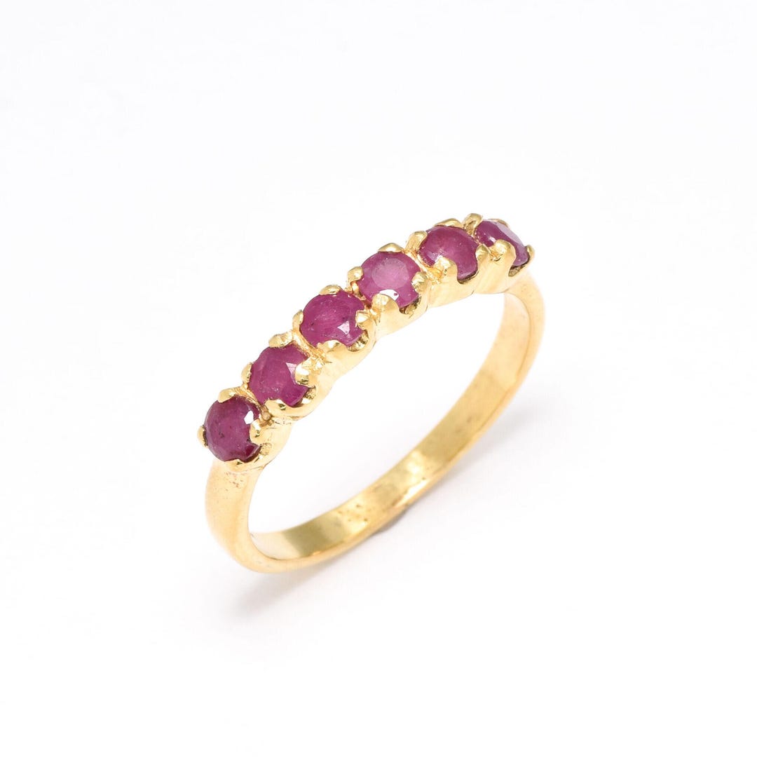 Gold Ruby Ring, Natural Ruby Ring, July Birthstone, Stackable Ring, Ruby Vintage Ring, Gold ...