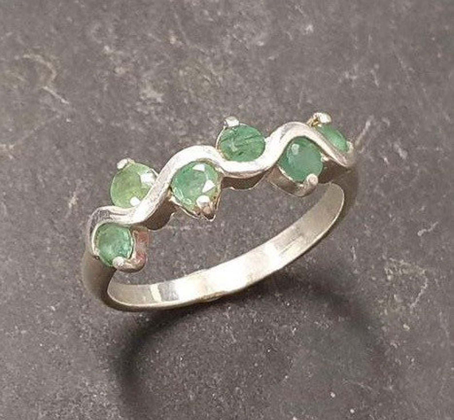Emerald Band Natural Emerald Band Emerald Eternity Ring - Etsy