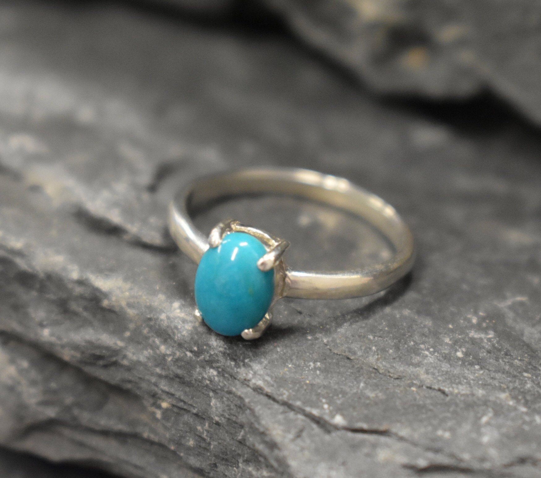 Turquoise Ring Natural Turquoise December Birthstone Blue | Etsy