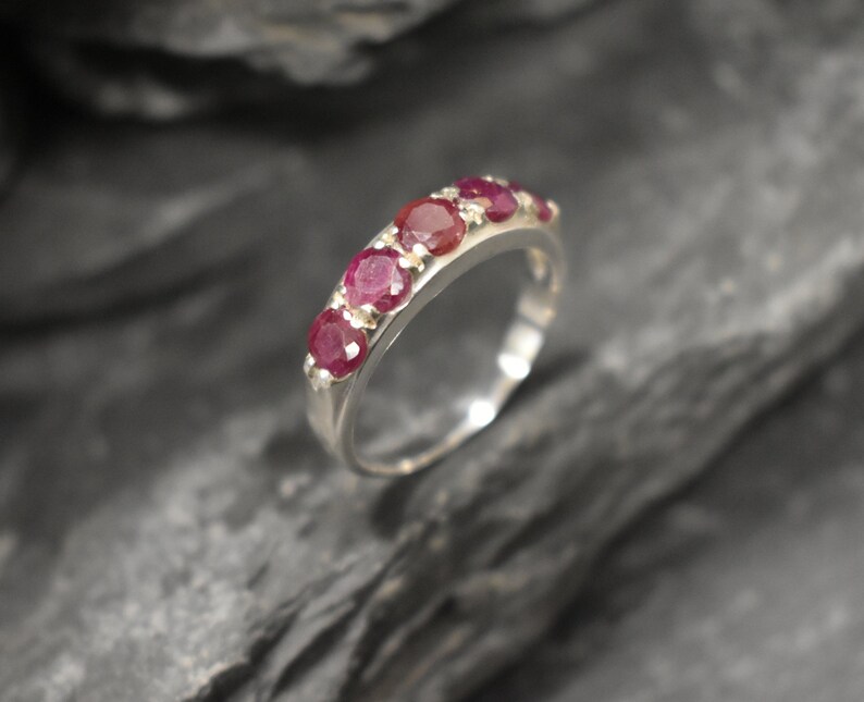 Wide Ruby Ring Natural Ruby Thick Band July Birthstone Red | Etsy