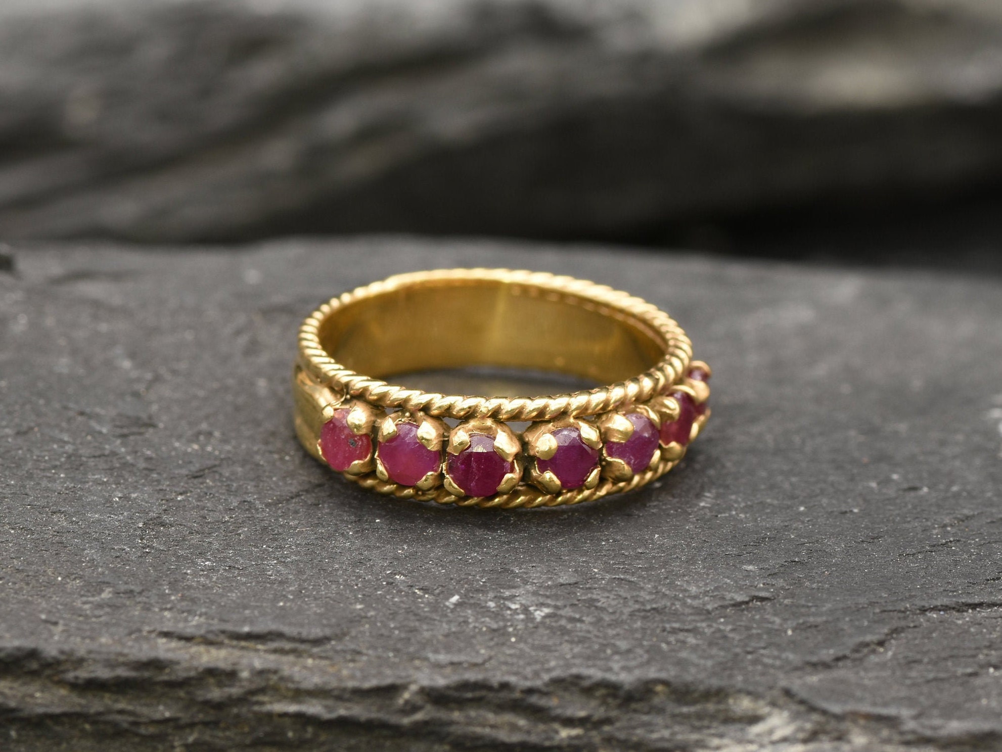 Gold Ruby Ring Stackable Gold Ring July Ring Natural Ruby | Etsy