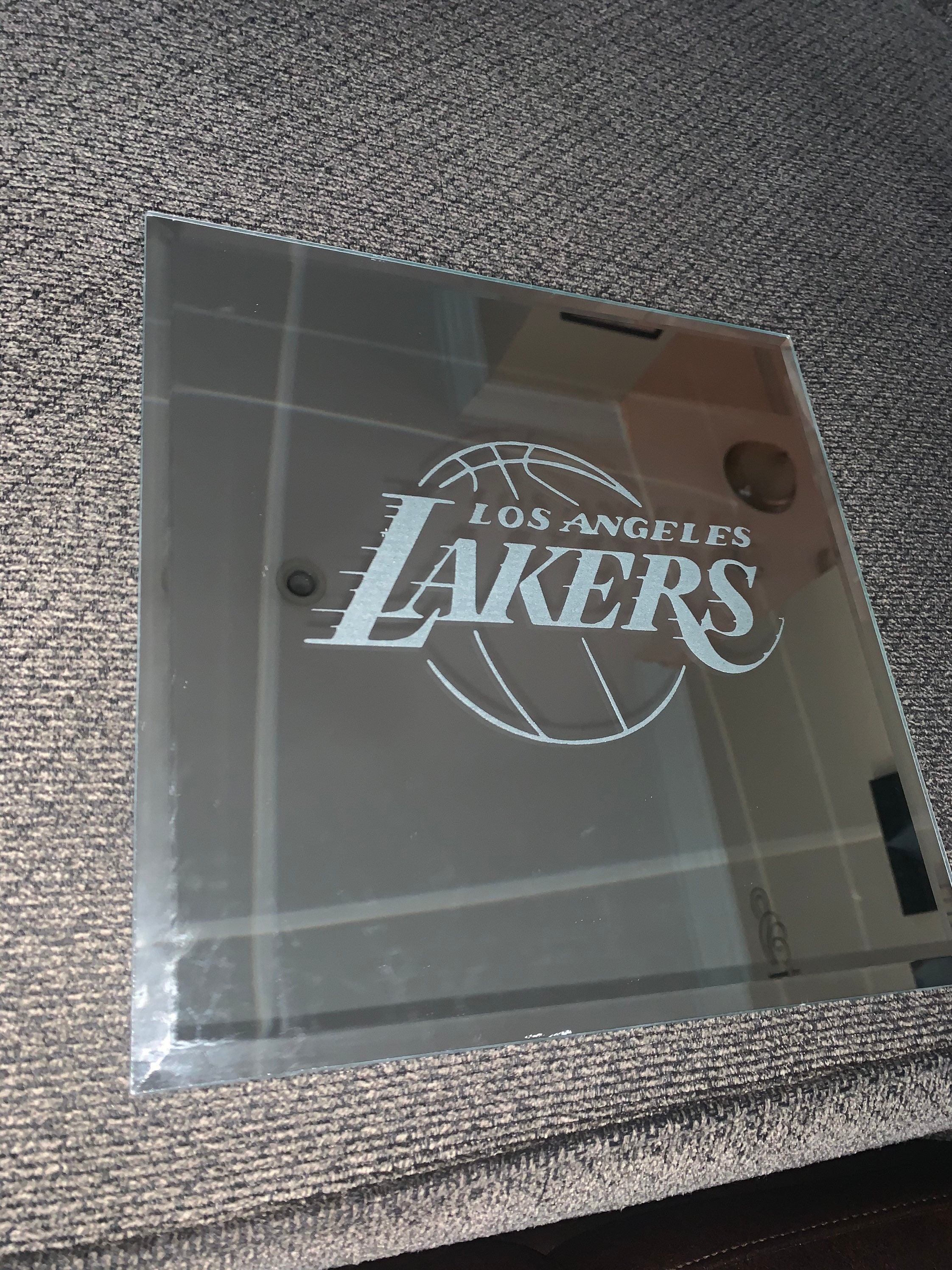 Glass Etched Los Angeles Lakers Logo Tabletop Mirror - Etsy