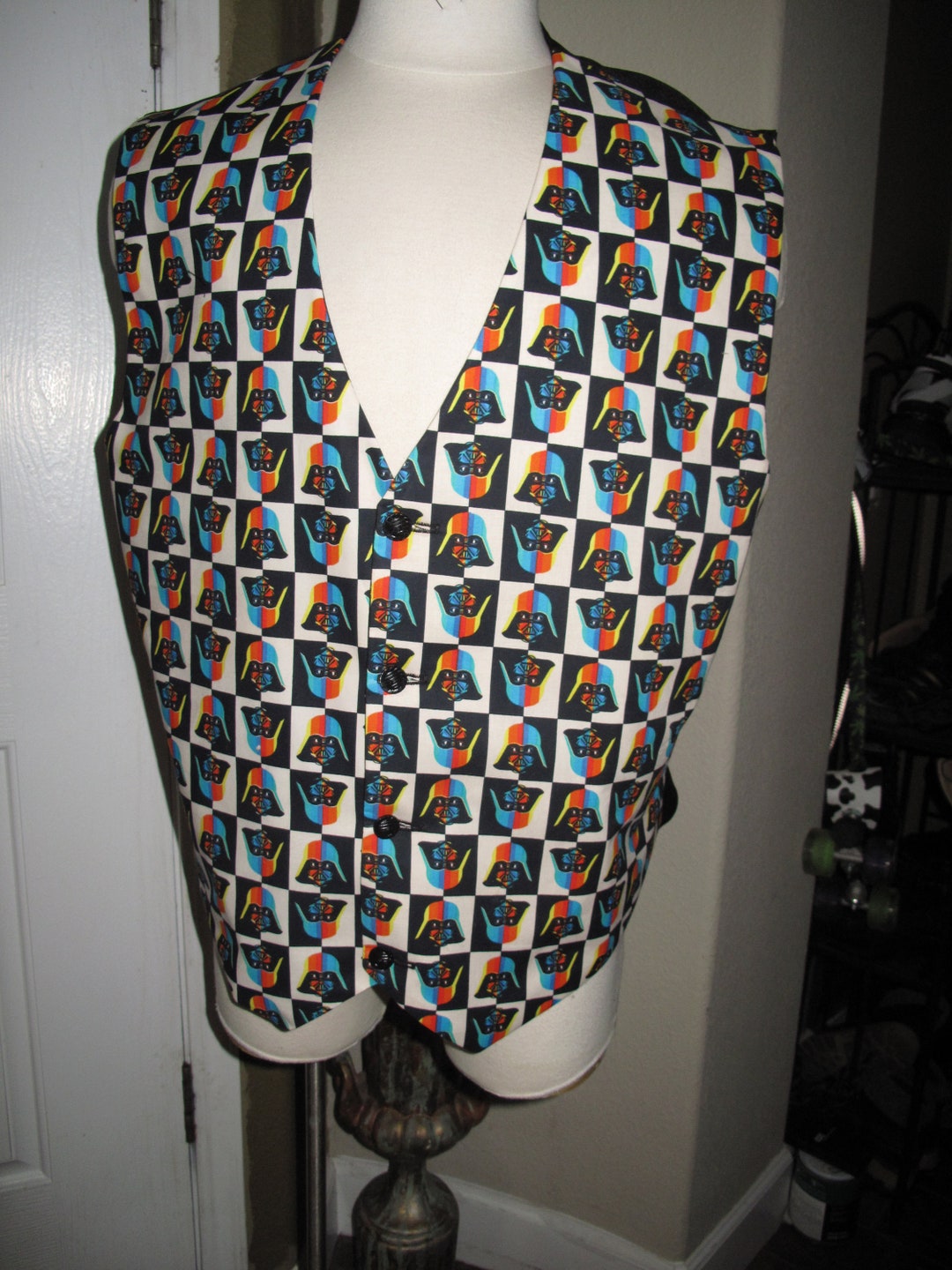 Retro Galaxy Super Hero Vader Vest Character Print, Sporty or Tuxedo ...