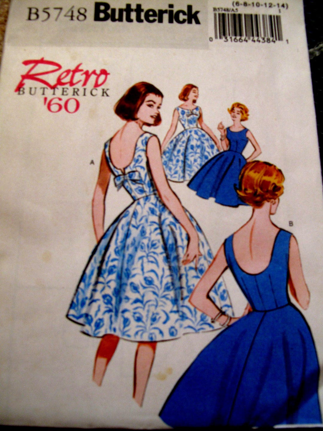 Butterick Retro 60s Woman Dress Sewing Pattern # B5748 Size 6 to 14 or ...