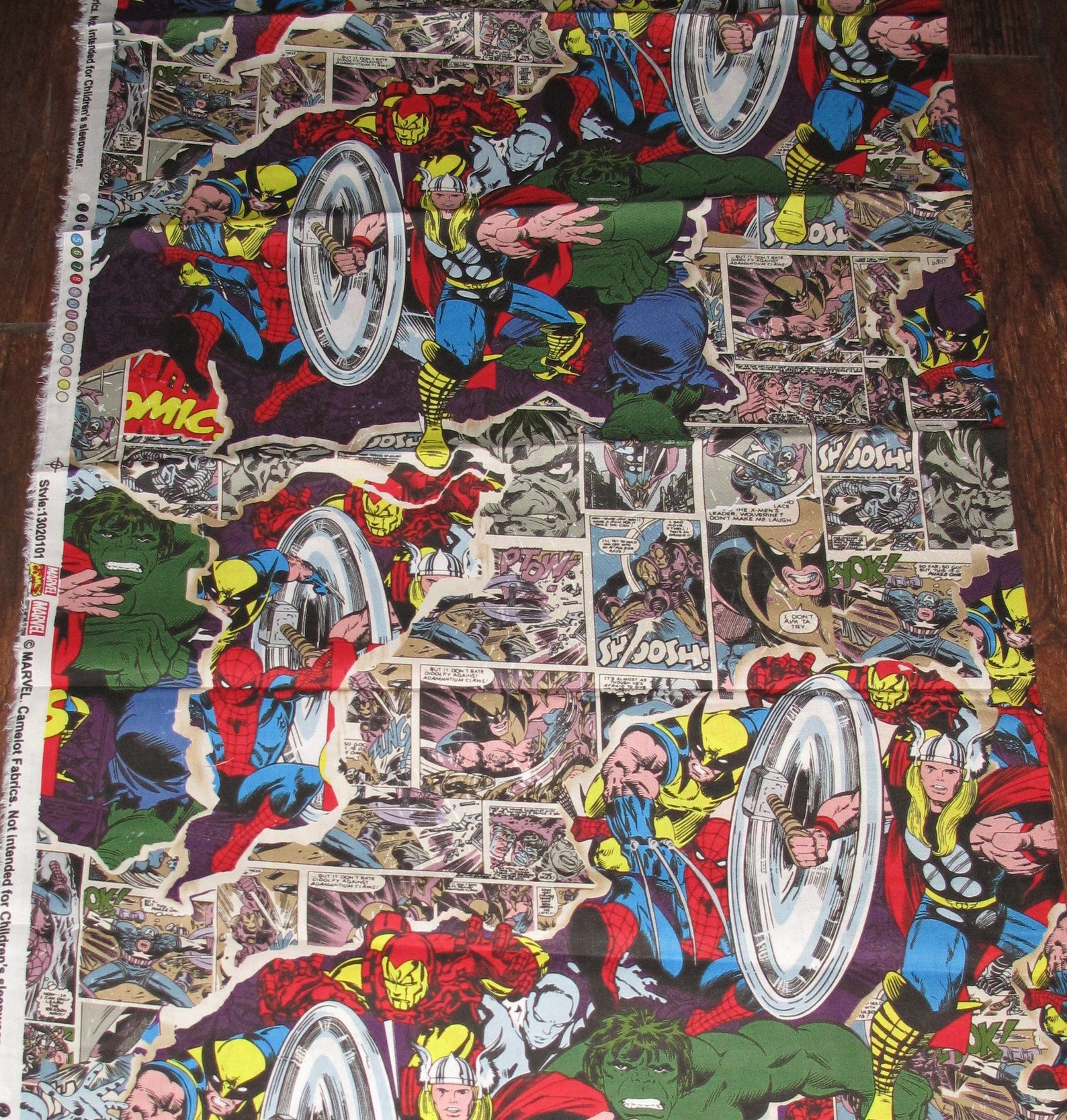Marvel Comic Book Prints 100% Quilting Cotton Fabric Sold by | Etsy