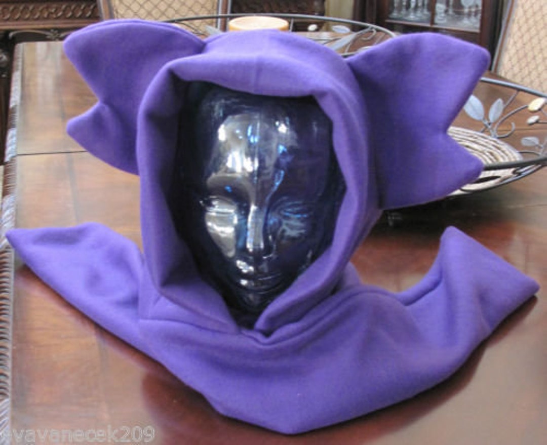 Pokemon Sableye Purple Fleece Ear Scarf Hoodie Hat & Scarf Hoodie With ...