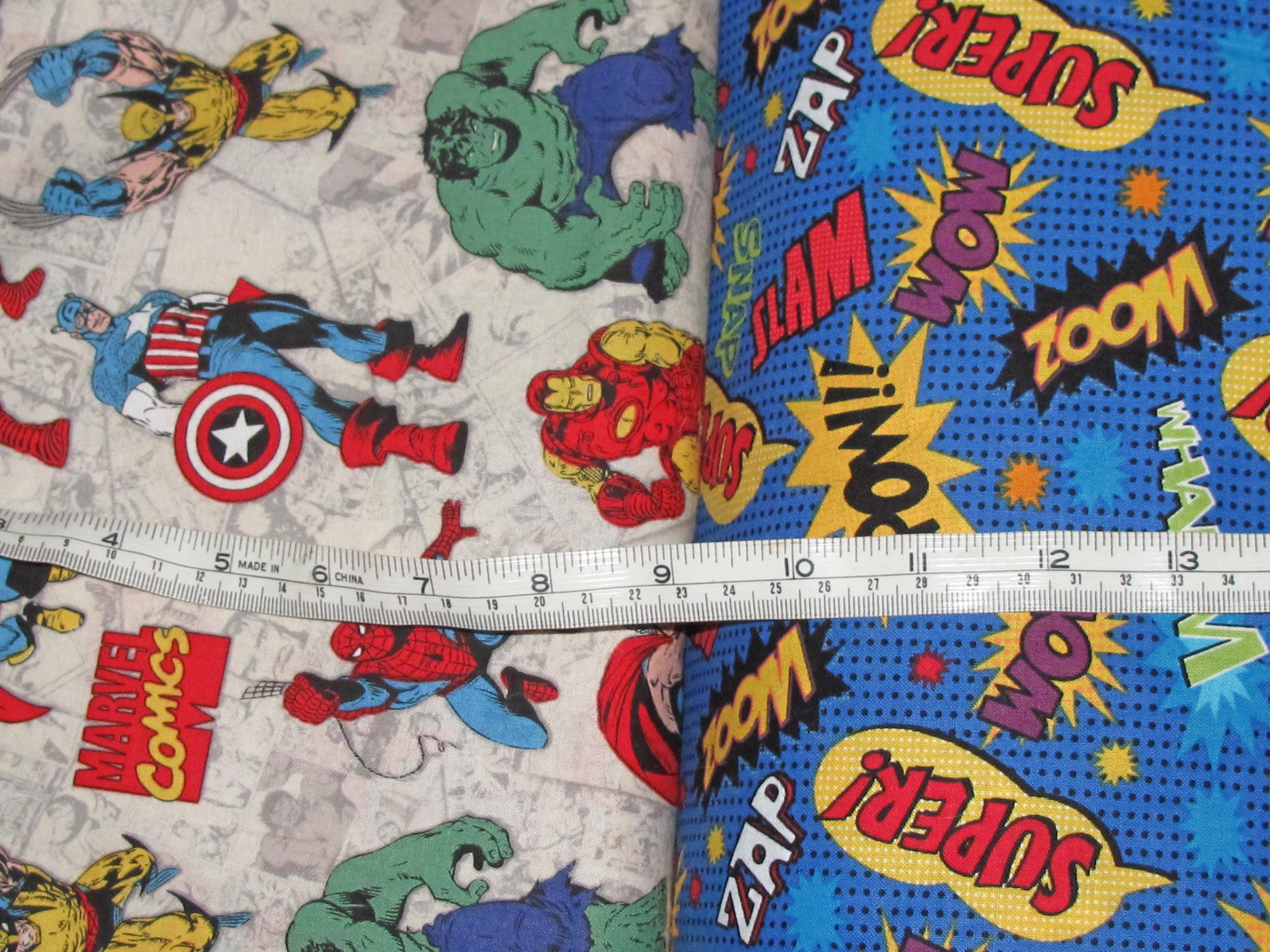 Marvel Superhero Words & Marvel Character Toss 100% Quilting Cotton ...