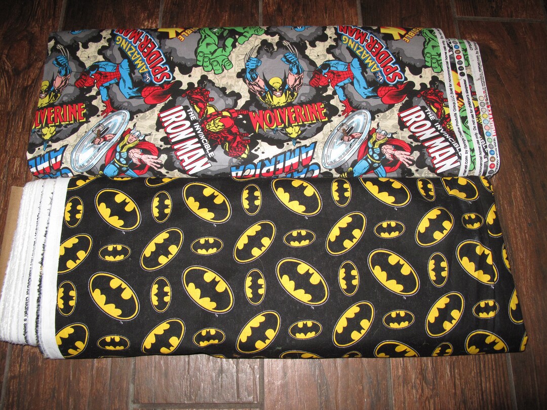 Marvel & Batman Prints 100% Cotton Fabric Sold by Quarter, Half Yard or ...