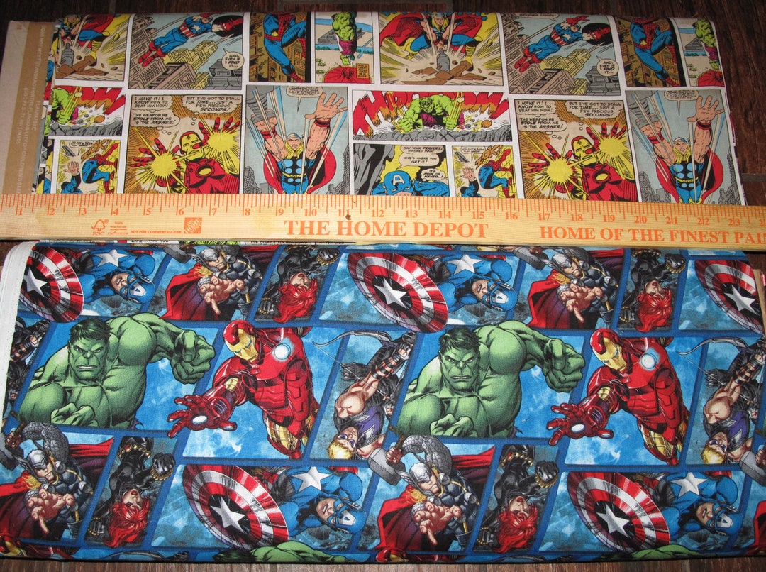 Marvel Avengers & Marvel Comic Fury 100% Cotton Fabric Sold by Quarter ...