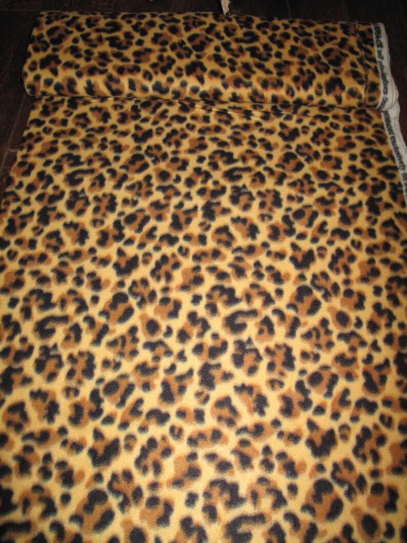 Leopard Print Fleece Fabric Sold by Quarter, Half Yard or a Full Yard ...