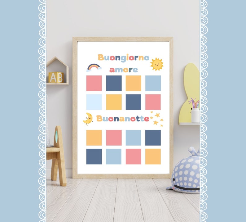 Italian Daily Routine Chart for Kids, Visual Schedule (PDF Pattern ...
