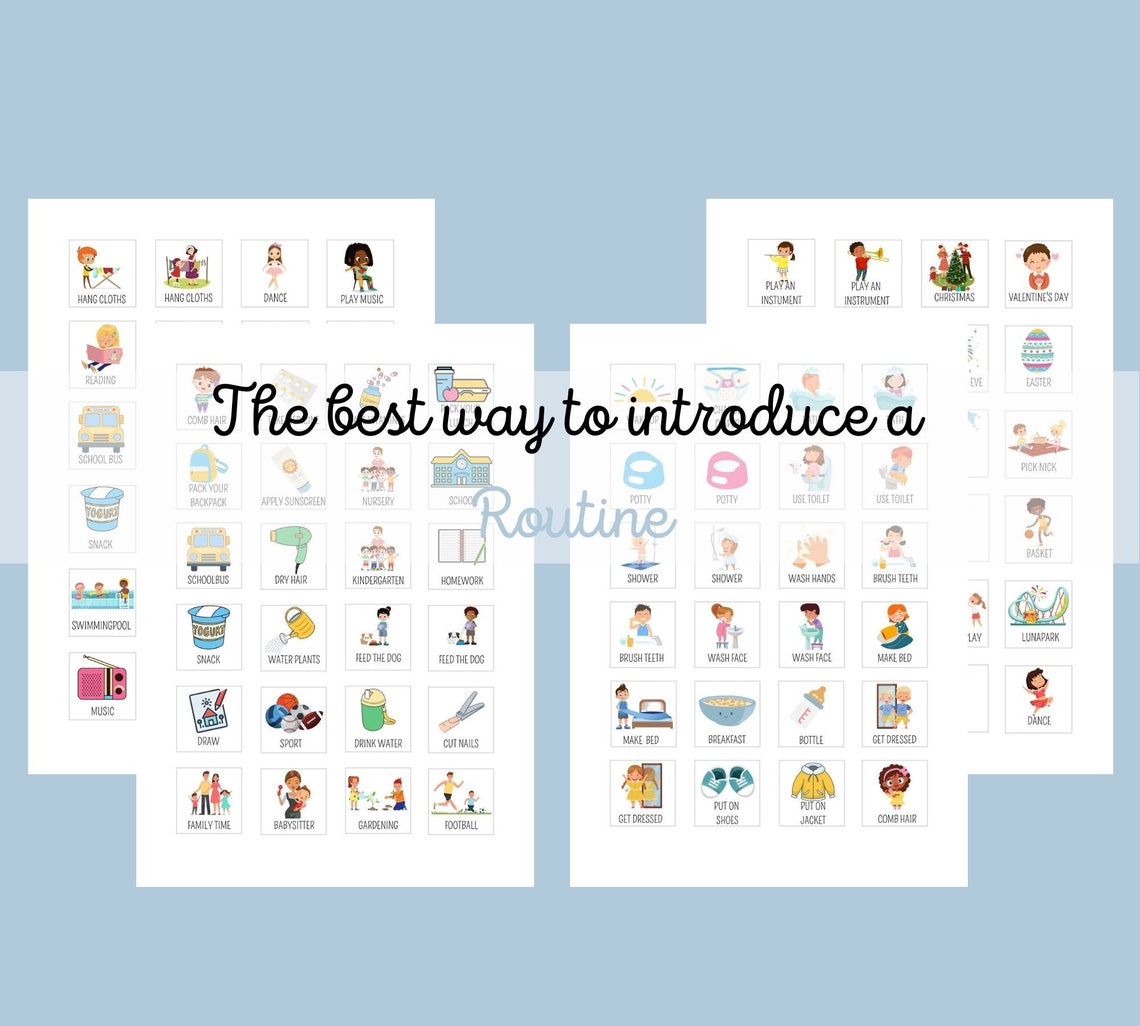 TODDLER ROUTINE, Kids Routine Chart, Visual Schedule, Morning Afternoon ...