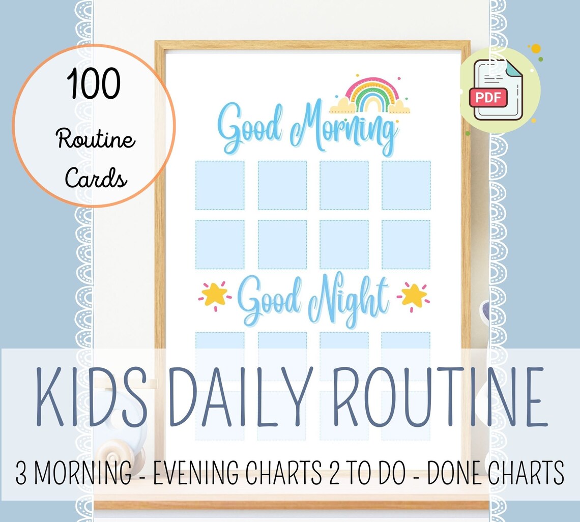 TODDLER ROUTINE, Kids Routine Chart, Visual Schedule, Morning Afternoon ...