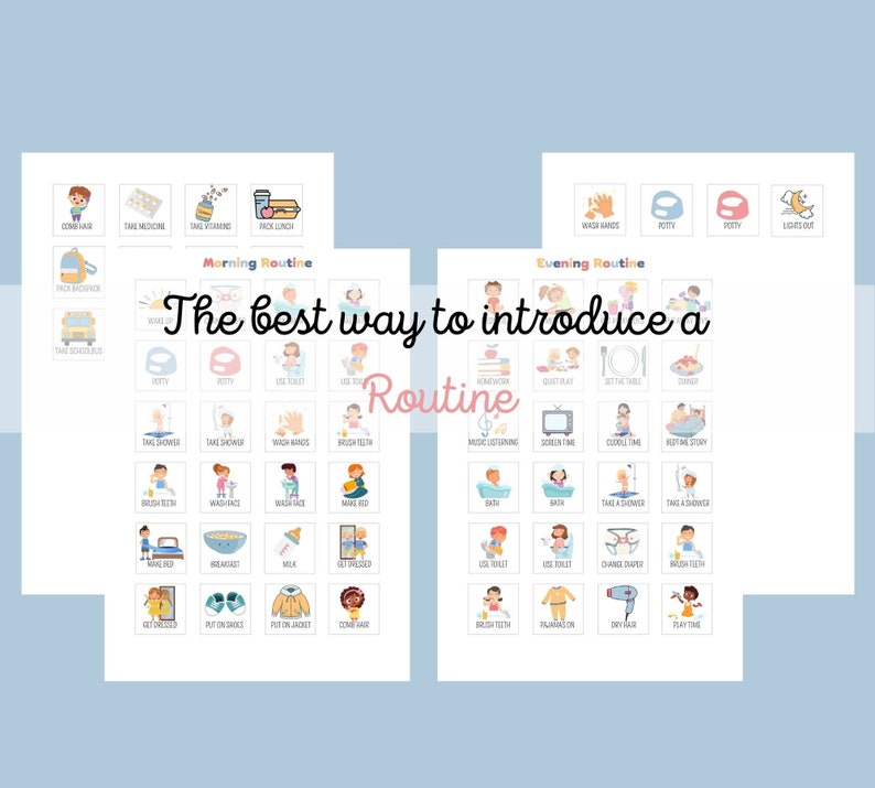 KIDS ROUTINE, Toddler Daily Routine Chart, Morning and Evening ...