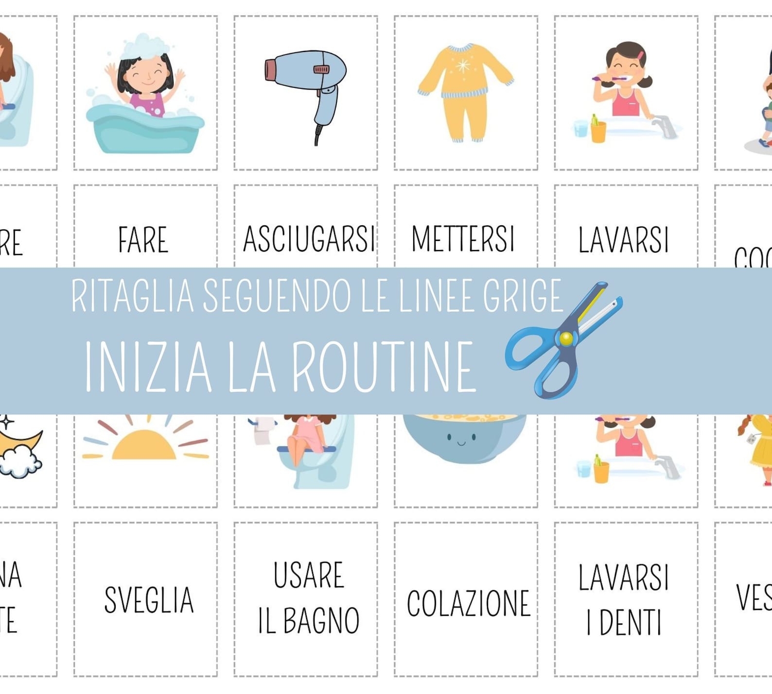 Italian Daily Routine Chart, Kids Visual Schedule (PDF) - Etsy
