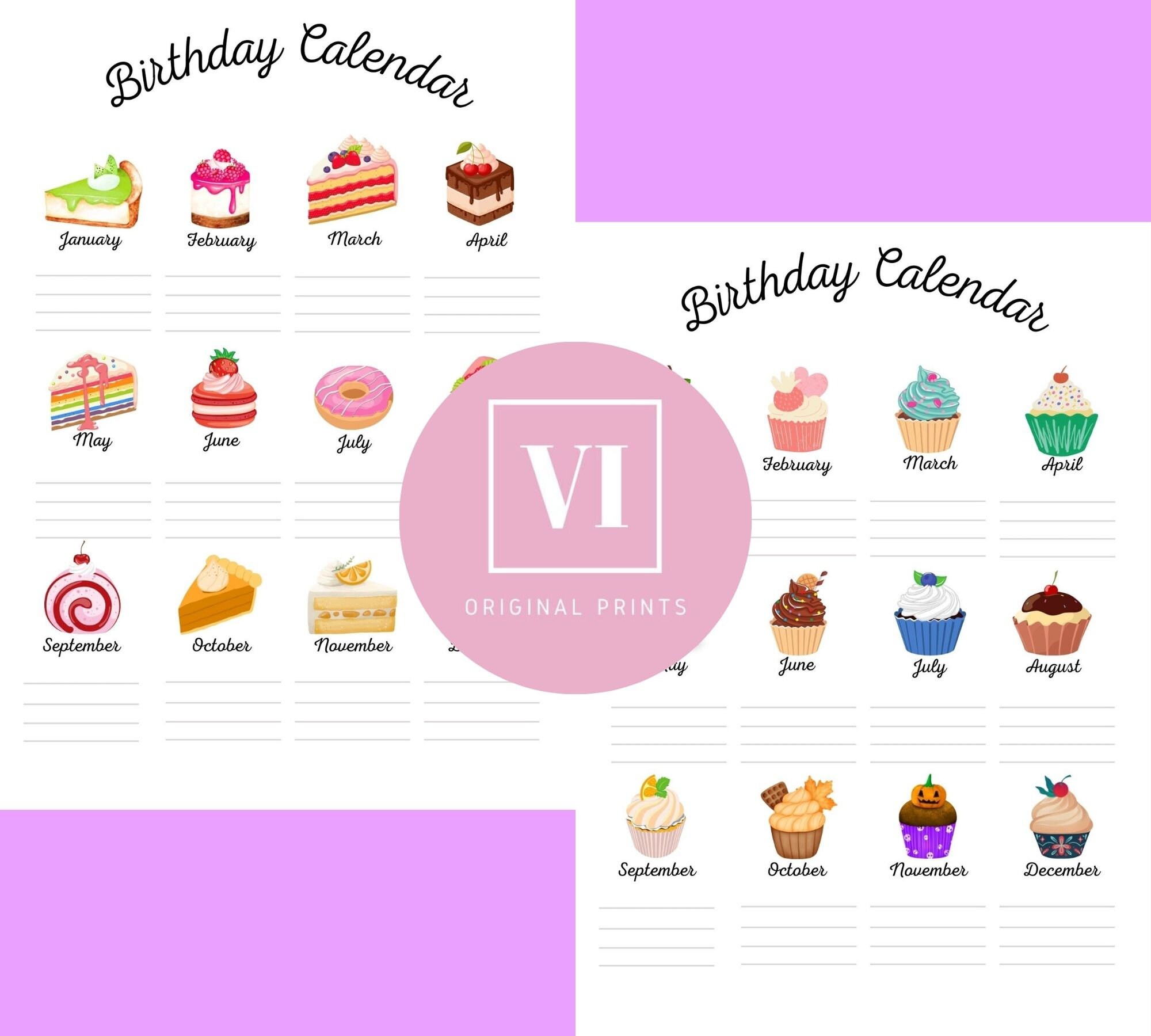 BIRTHDAY TRAKER, Birthday Calendar, Printable Birthday List, Birthday ...