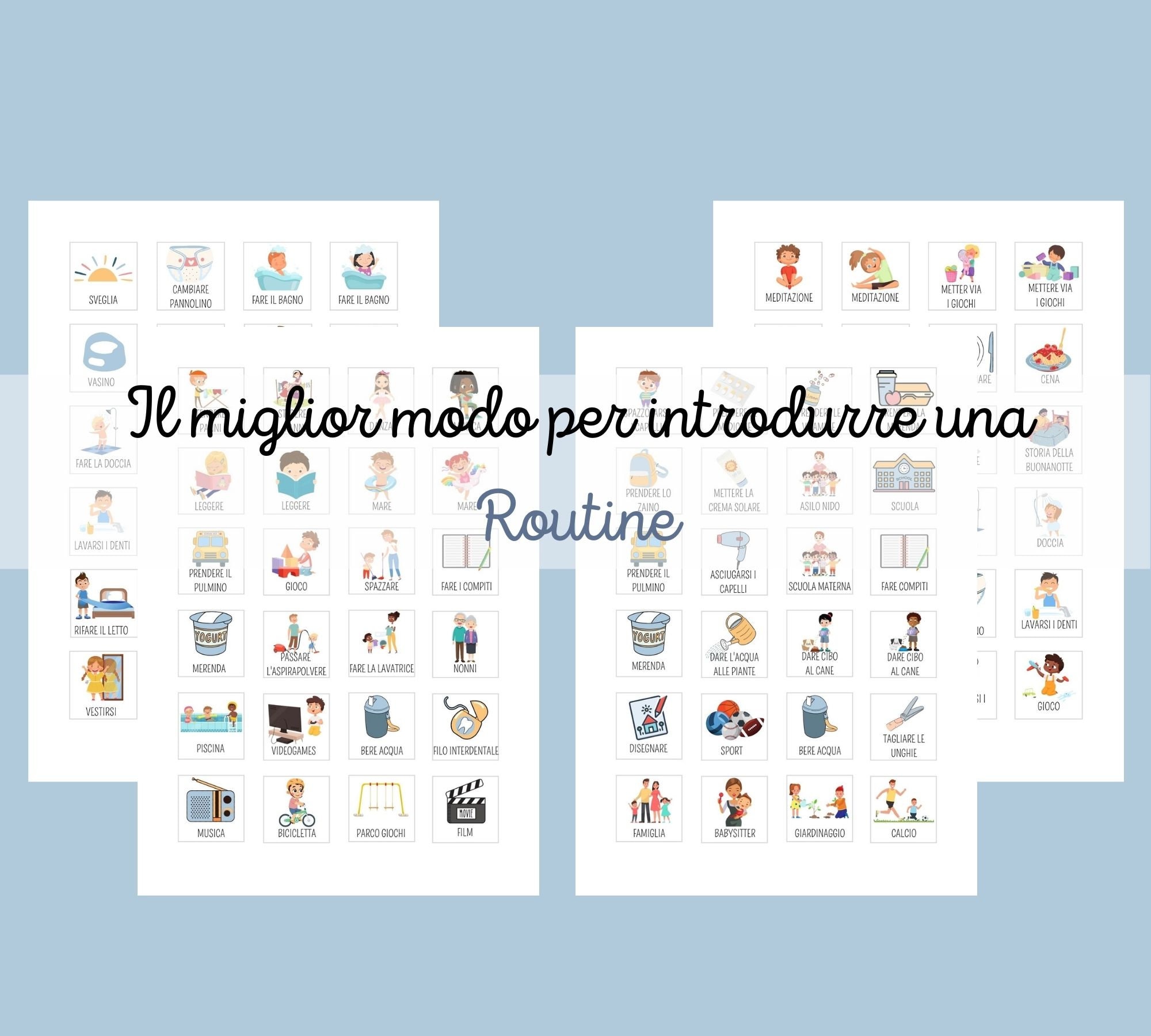Italian Daily Routine Chart for Kids, Visual Schedule (PDF Pattern) - Etsy