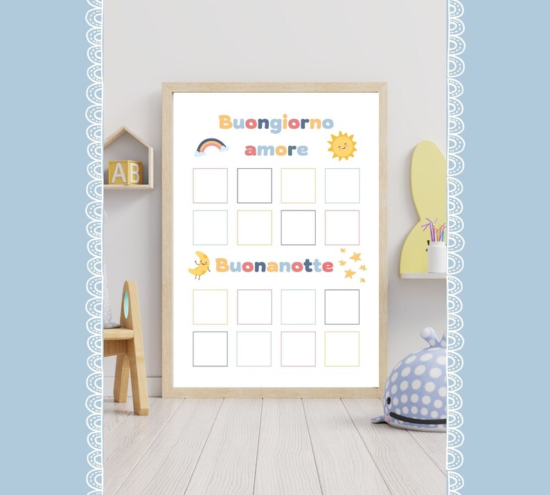 Italian Daily Routine Chart for Kids, Visual Schedule (PDF Pattern) - Etsy