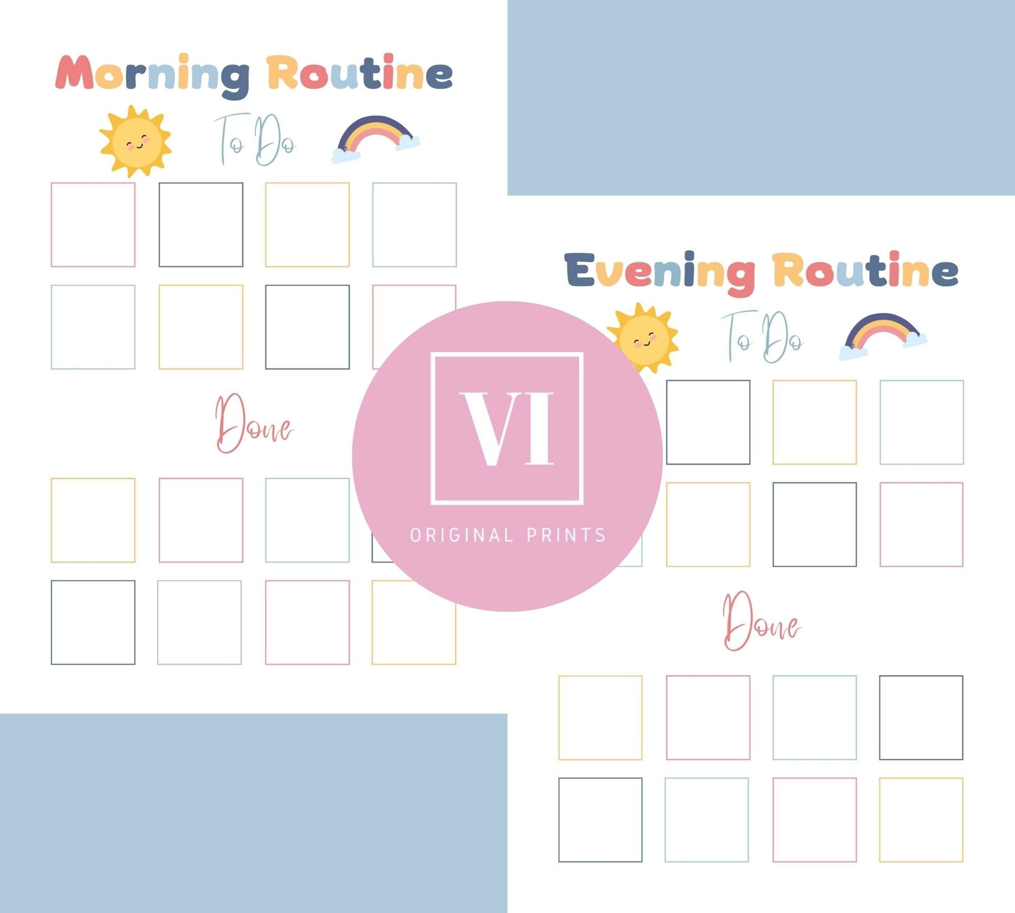 KIDS ROUTINE, Toddler Daily Routine Chart, Morning and Evening ...
