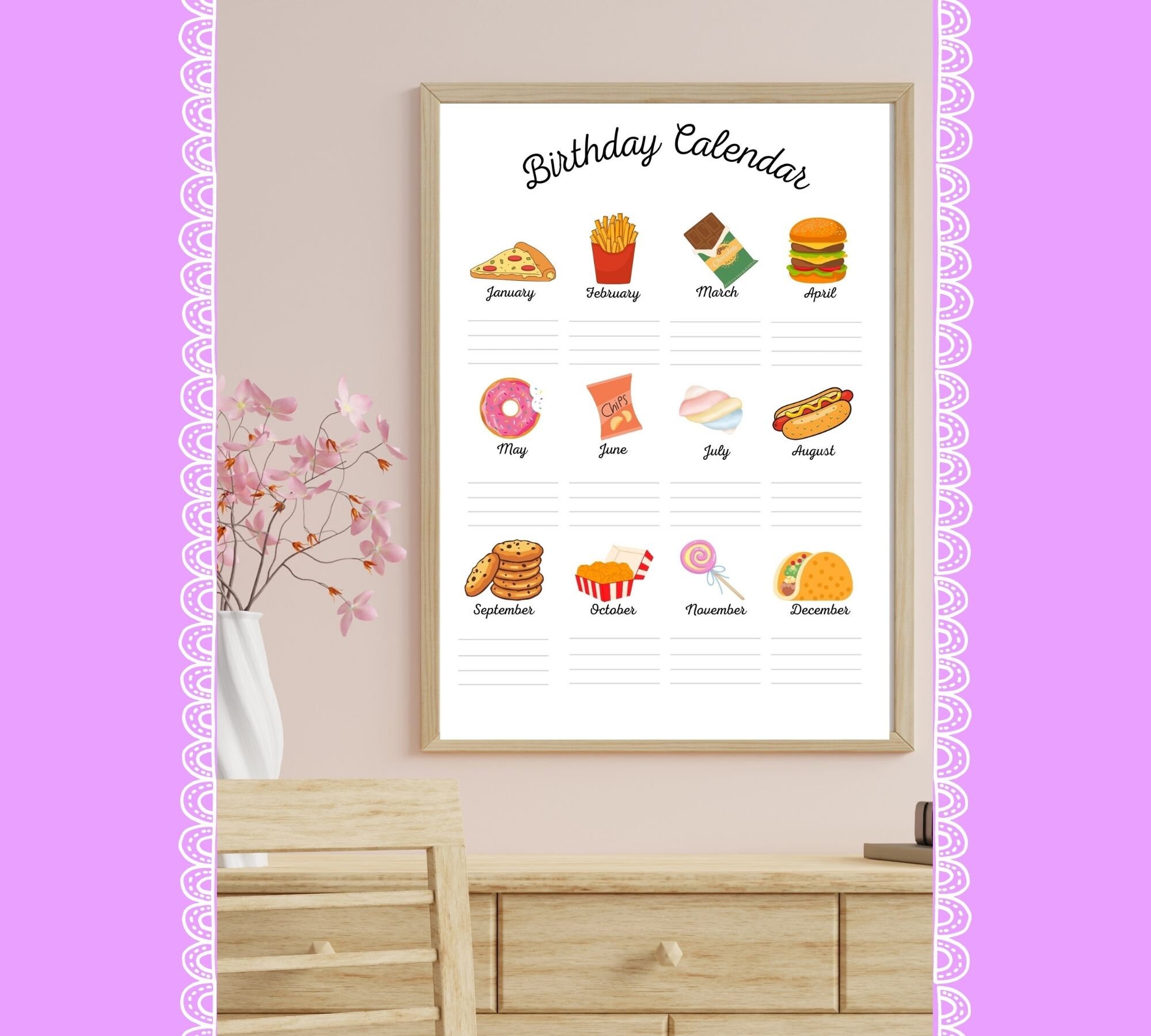 BIRTHDAY TRAKER, Birthday Calendar, Printable Birthday List, Birthday ...