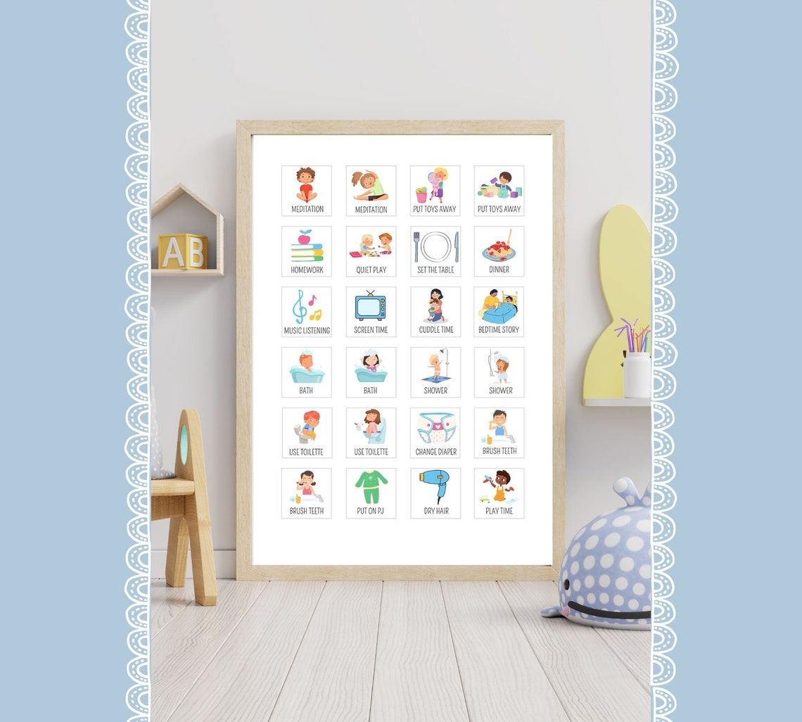 TODDLER ROUTINE, Kids Routine Chart, Visual Schedule, Morning Afternoon ...