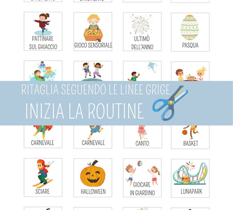 Italian Daily Routine Chart for Kids, Visual Schedule (PDF Pattern) - Etsy