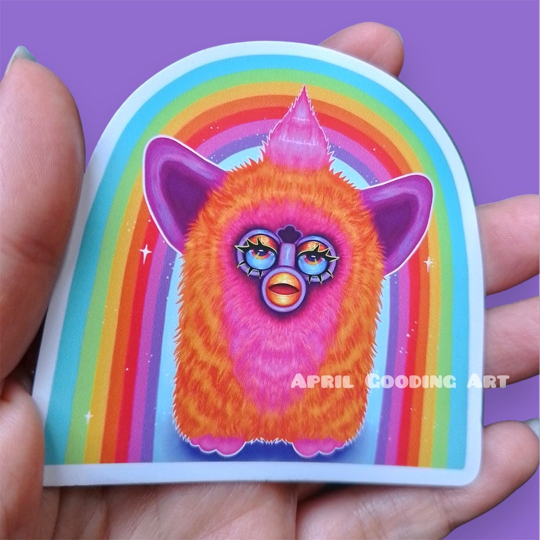 Rainbow Furby Sticker: 80's/90's Toy Art - Waterproof Matte Finish - Etsy