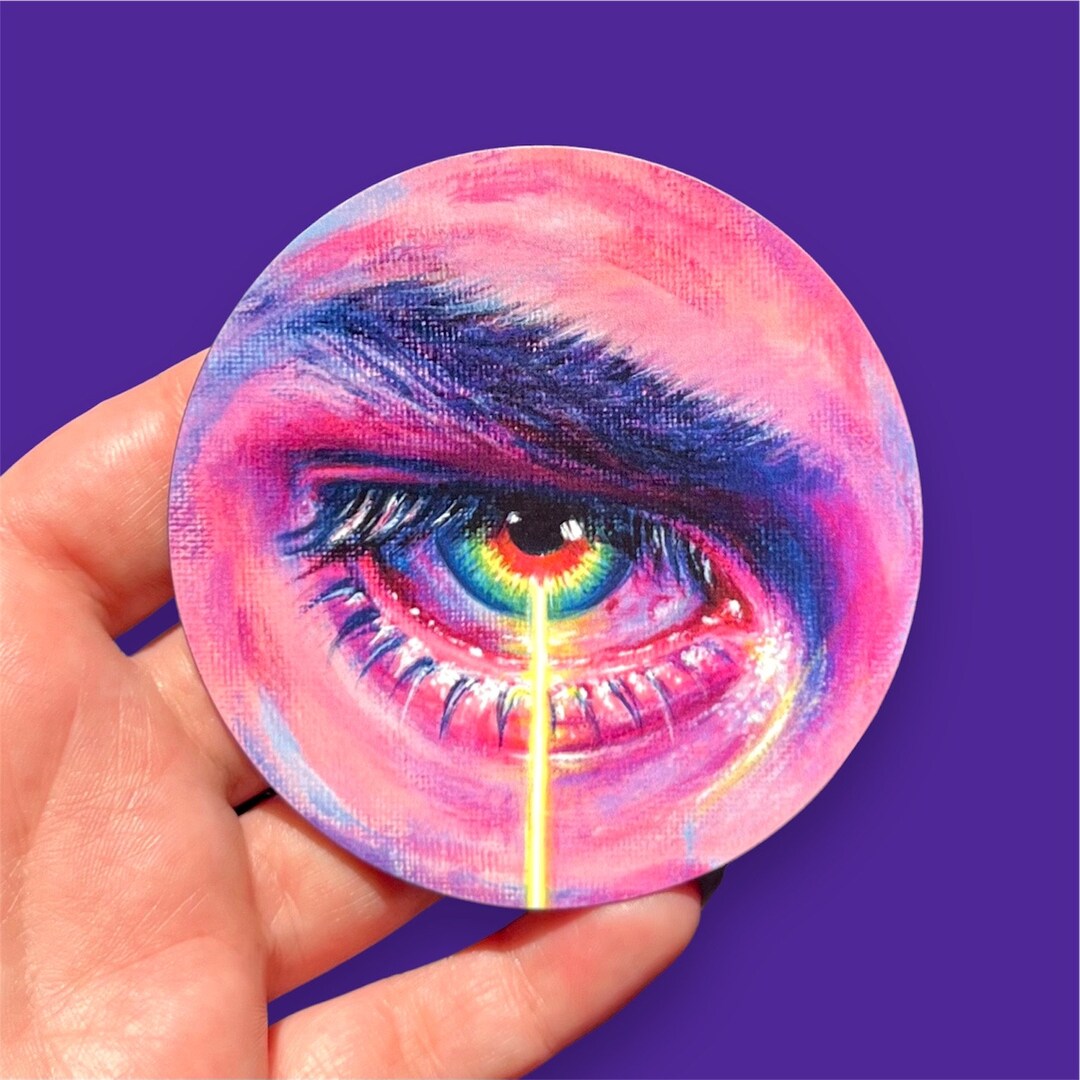 Dark Surreal Eye Fridge Magnet - Eye Portrait - Glowing Tears - Durable ...